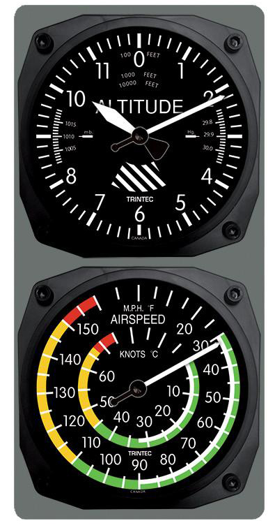 Classic Altimeter Clock / Airspeed Thermometer Set - MyPilotStore.com
