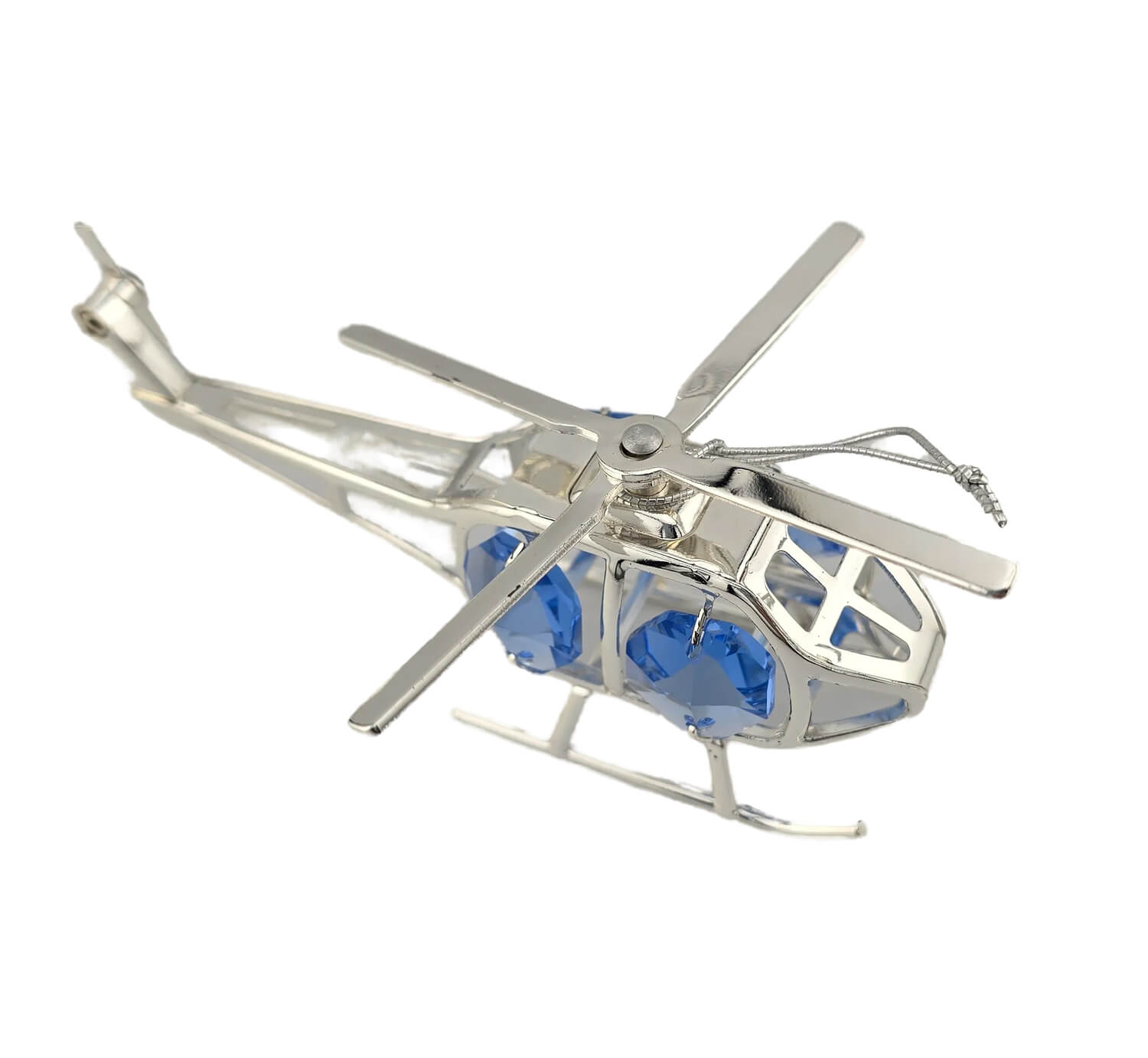 Crystal Helicopter Ornament - Silver - MyPilotStore.com