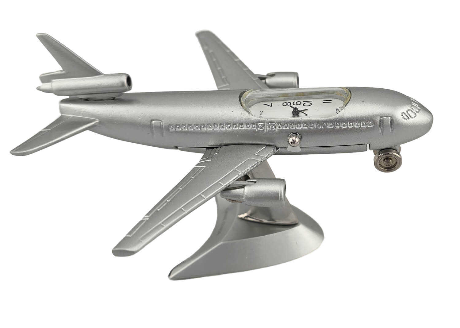 Brushed Chrome Airline Clock - MyPilotStore.com