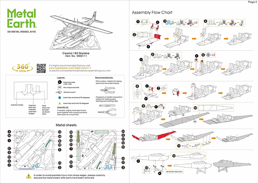 Cessna 182 Floatplane Laser Cut Model Kit - MyPilotStore.com