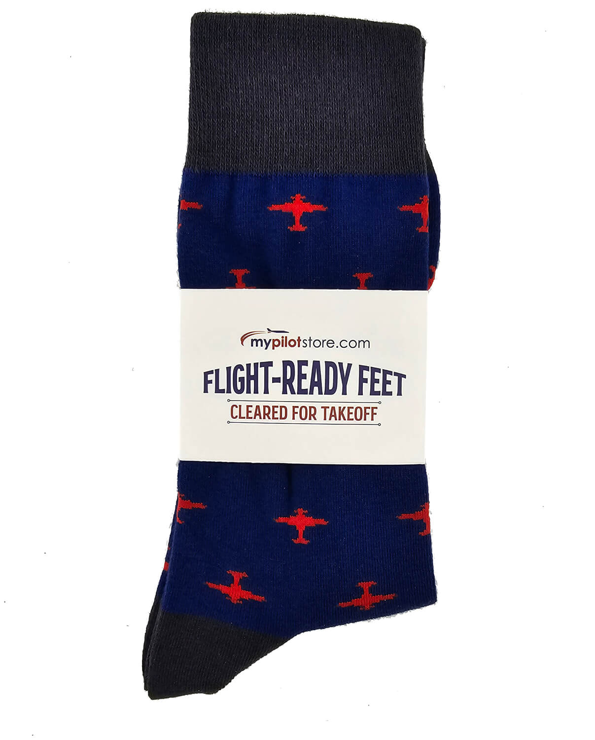 Airplane Socks Orange on Blue - MyPilotStore.com