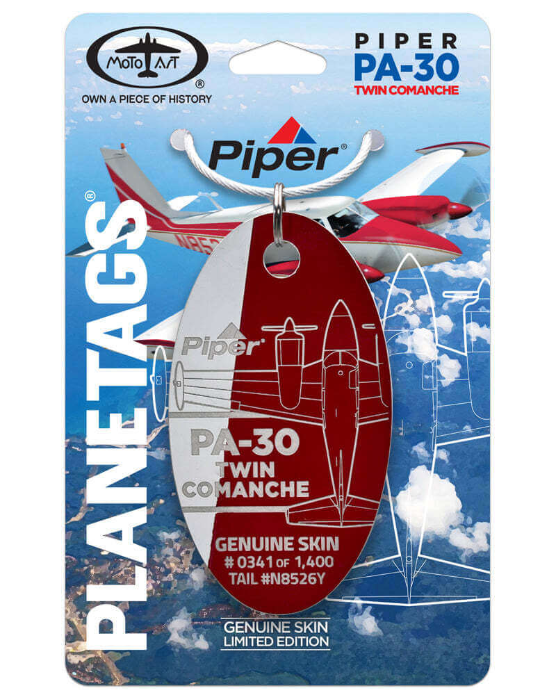 Genuine 1968 Piper PA-30 Twin Comanche PlaneTag Tail # N8526Y ...