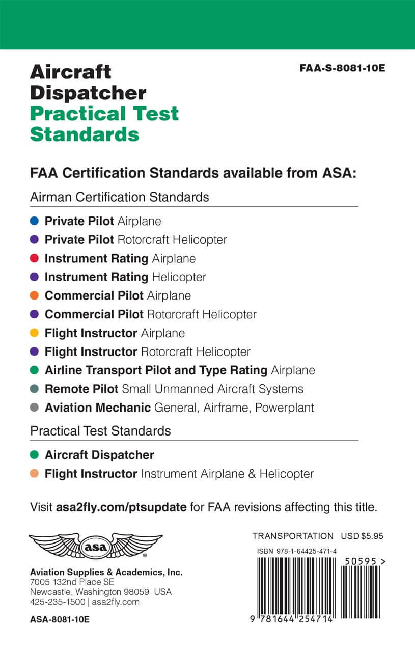 Aircraft Dispatcher Practical Test Standards FAA-8081-10E ...