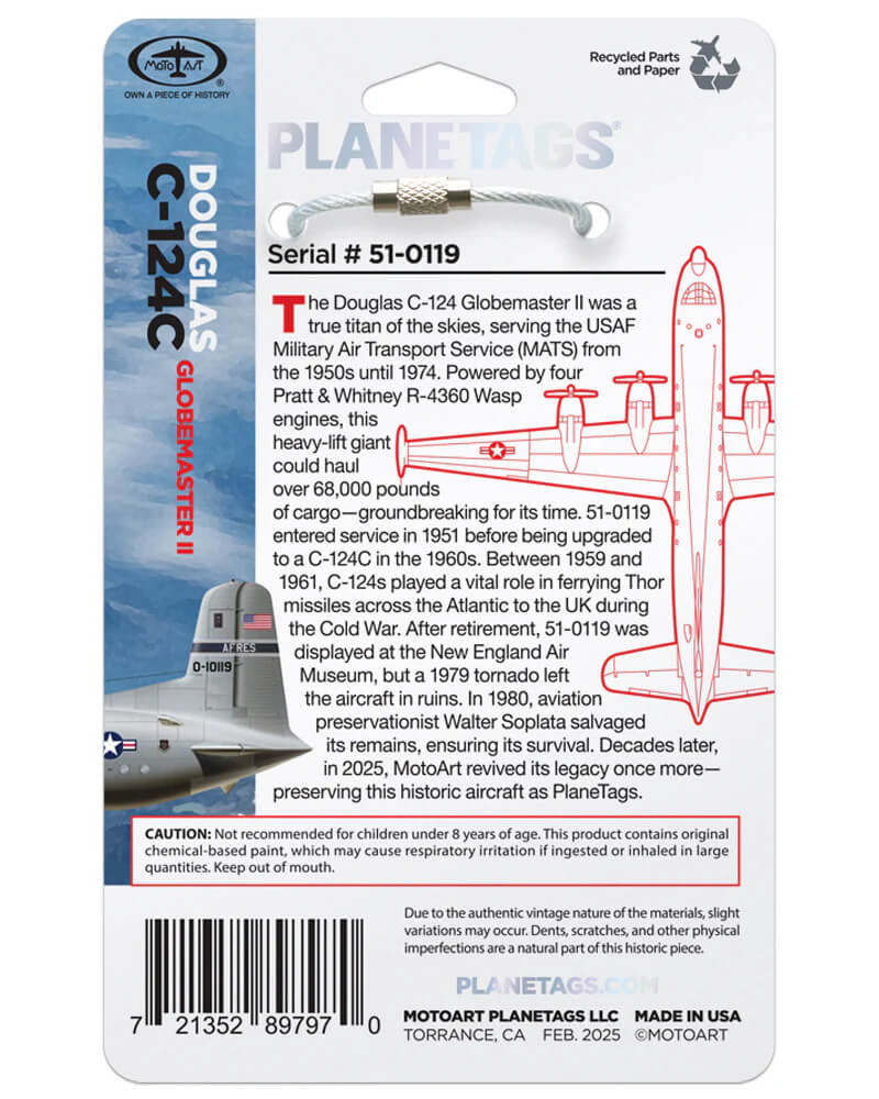 Douglas C-124C Globemaster II PlaneTag (Bare Metal) SN # 51-0119 ...
