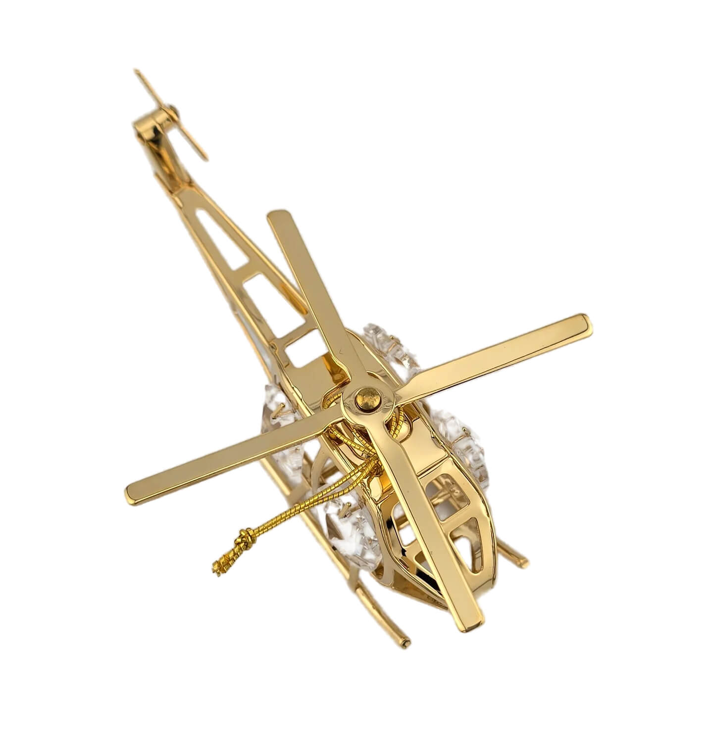 Crystal Helicopter Ornament - Gold - MyPilotStore.com