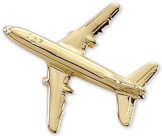Boeing 737 Airplane Pin - Gold - MyPilotStore.com